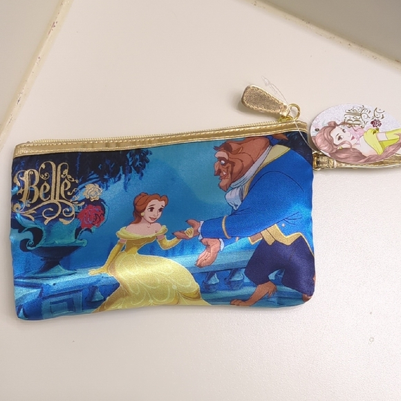 Disney | Bags | Disney Blue And Yellow Clutch Featuring Beauty And The ...